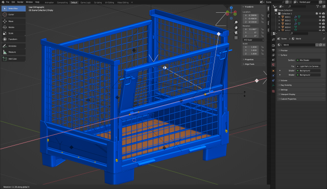 Collapsible Transportation Box Pallet 3D Model in Shipping Containers ...