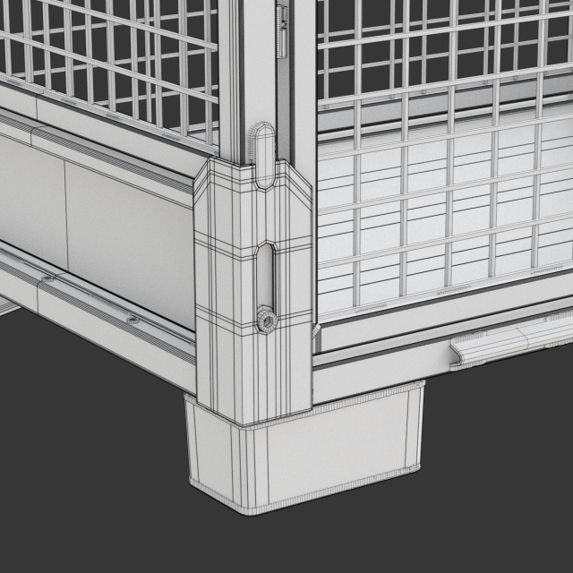 Collapsible Transportation Box Pallet 3D Model in Shipping Containers ...