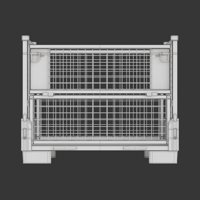 Collapsible Transportation Box Pallet 3D Model in Shipping Containers ...