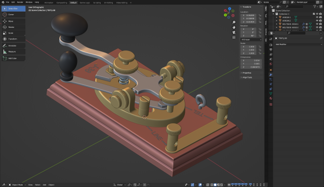 Morse Code Telegraphy Device 3D Model in Phone and Cell Phone 3DExport