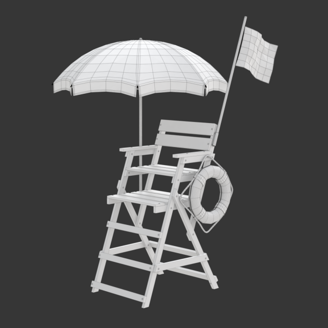 Lifeguard Chair 3D Model in Chair 3DExport