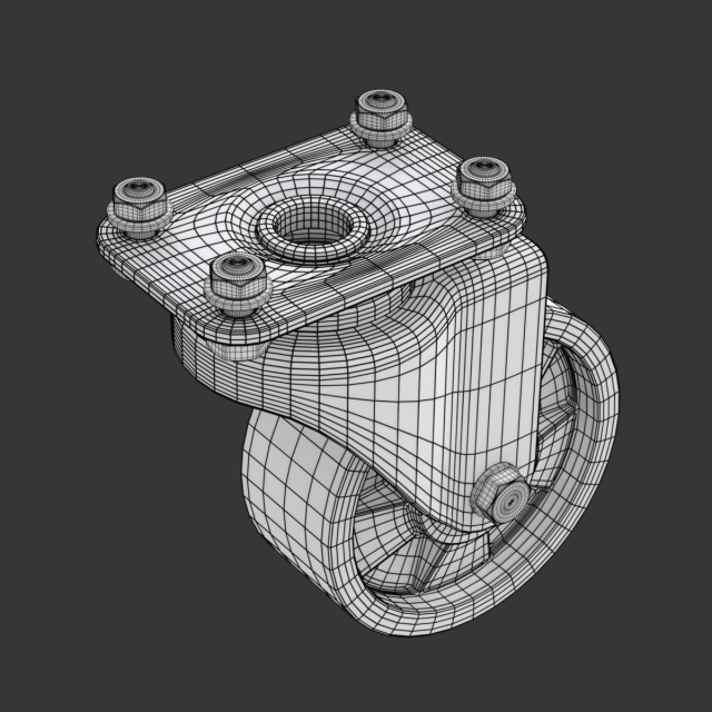 Set of Caster Wheels 3D Model in Cart 3DExport