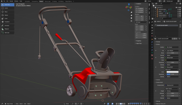 Electric Snow Blower 3D Model in Machines 3DExport