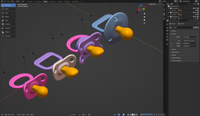 Pacifier Set 3D Model in Other 3DExport