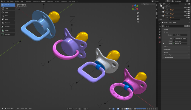 Pacifier Set 3D Model in Other 3DExport