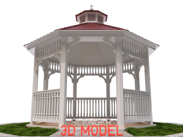 Gazebo 3D Model in Buildings 3DExport