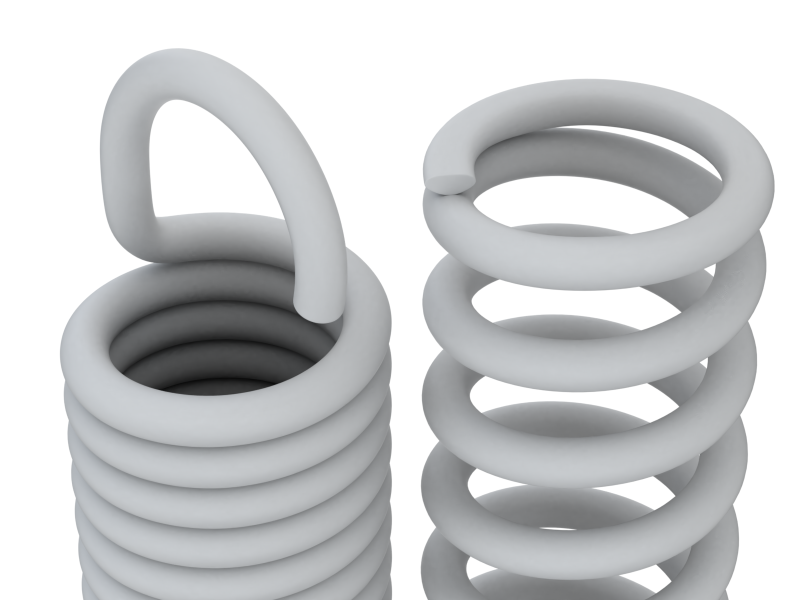 Animated Metal Springs 3D Model in Parts 3DExport