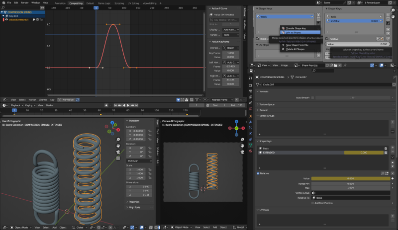 Animated Metal Springs 3D Model in Parts 3DExport