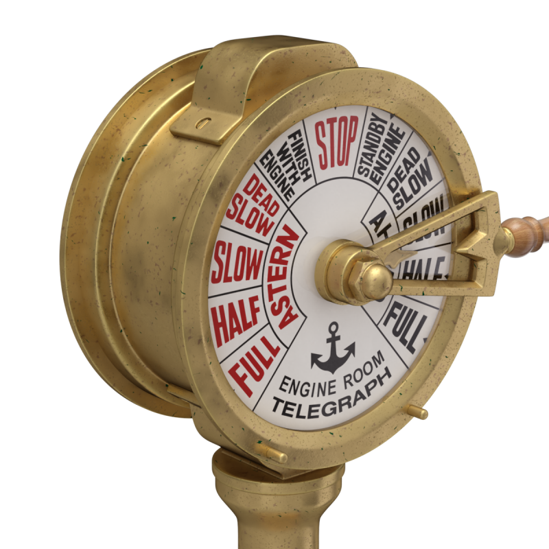 Brass Engine Room Telegraph 3D Model in Parts 3DExport