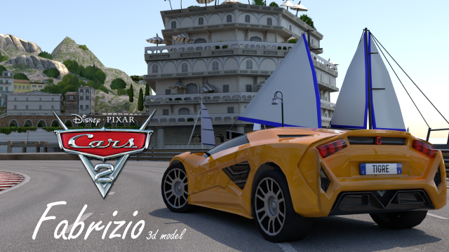 Fabrizio from Cars 2 3D Model in Royal Cars 3DExport