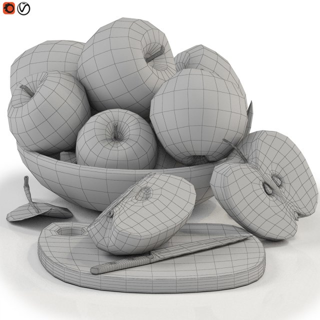 Bowl of apples 3D Model in Fruit 3DExport