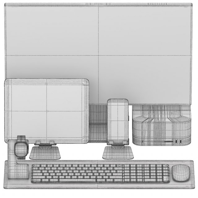 Apple set 02 3D Model in Computer 3DExport