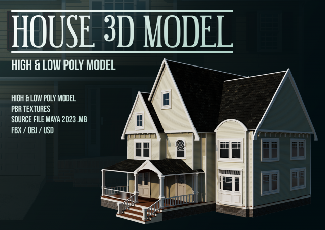 House 02 - High and Low Poly Model - 3D Model in Buildings 3DExport