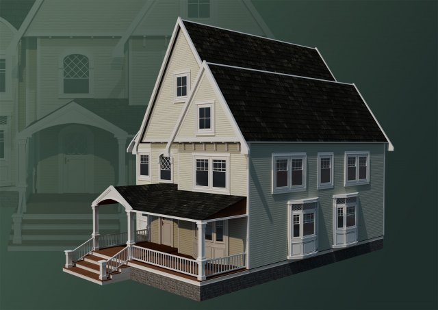 House 02 - High and Low Poly Model - 3D Model in Buildings 3DExport