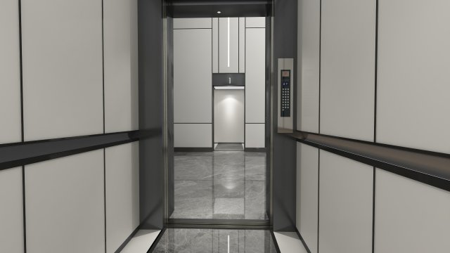 Modern elevator room 3D Model in Hall 3DExport