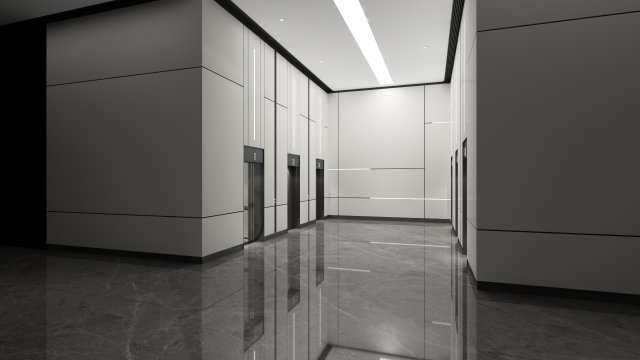 Modern elevator room 3D Model in Hall 3DExport