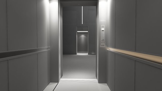 Modern elevator room 3D Model in Hall 3DExport