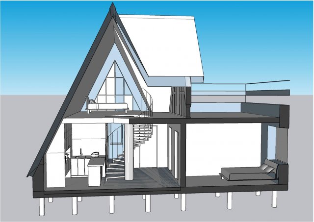 Frame house 3D Model in Buildings 3DExport