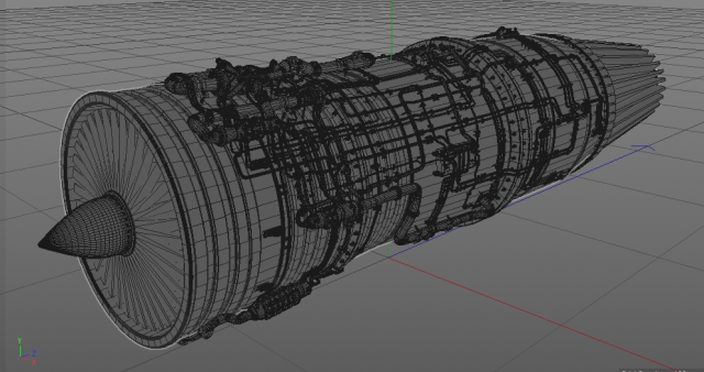 Jet Engine 3D Model in Parts 3DExport