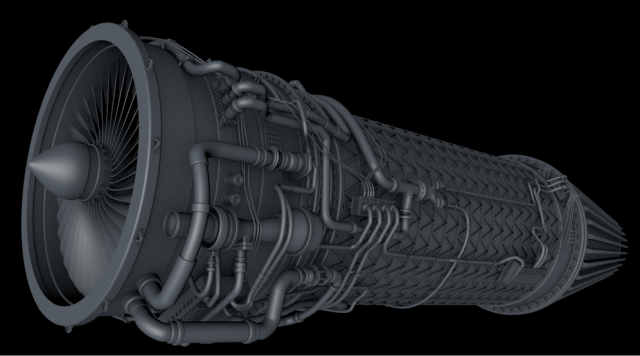 Jet Engine 3D Model in Parts 3DExport