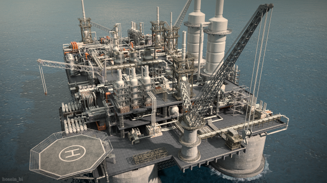 Oil rig 3D Model in Tools 3DExport