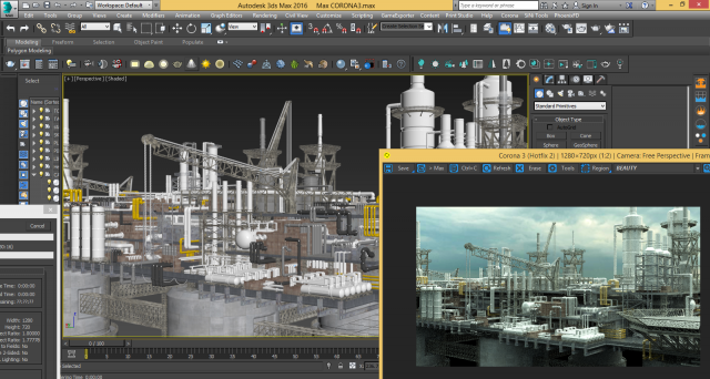 Oil rig 3D Model in Tools 3DExport