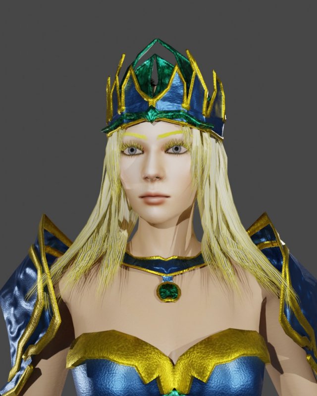 Fantasy Female Valkyrie 3D Character 3D Model in Fantasy 3DExport