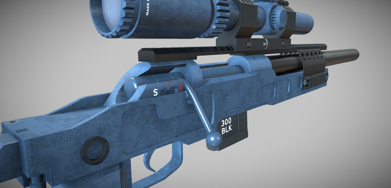 SPR-300 PRO lowpoly sniper rifle 3D Model in Rifle 3DExport