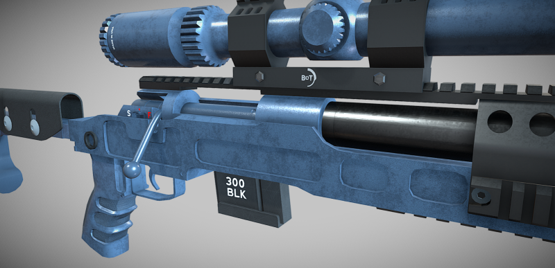 SPR-300 PRO lowpoly sniper rifle 3D Model in Rifle 3DExport
