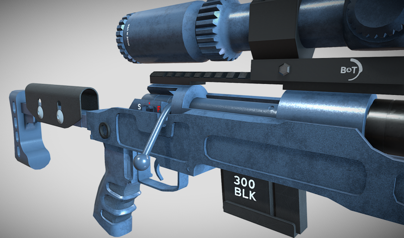 SPR-300 PRO lowpoly sniper rifle 3D Model in Rifle 3DExport