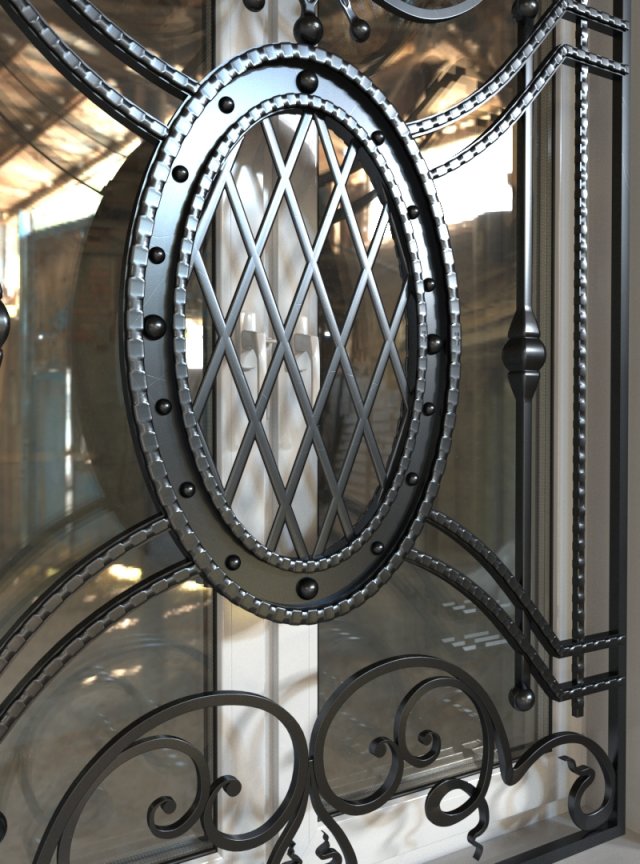 Metal forged window lattice 3D Model in Miscellaneous 3DExport