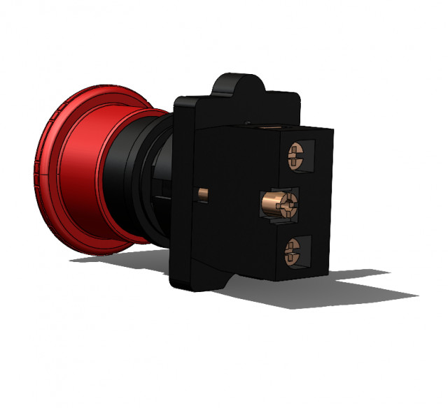 Emergency Stop Push Button 3D Model in Parts 3DExport