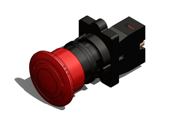 Emergency Stop Push Button 3D Model in Parts 3DExport