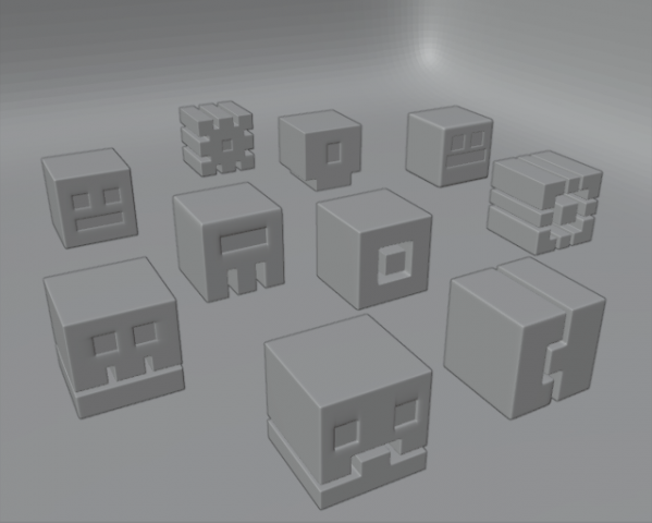 Icon Kit 1 Geometry Dash First 10 Cubes 3D Model in Game Assets 3DExport