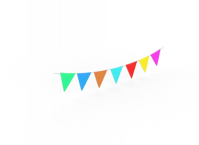 Carnival Garland low poly 3D Model in Other 3DExport