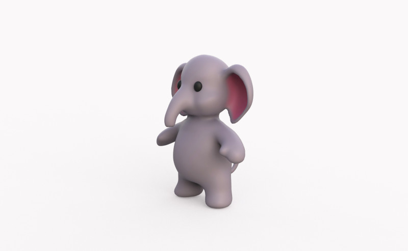 Little animal baby - Elephant cute - Animated 3D Модель in Слоны 3DExport