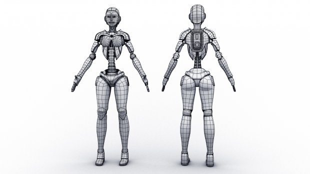 Sci-fi Female Robot 3D Model in Special Effects 3DExport