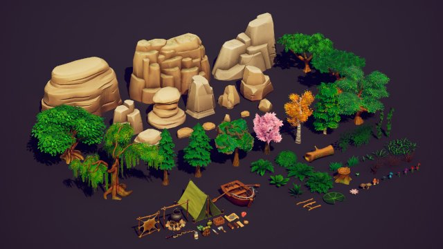 EMBERLIGHT - Stylized Camp Pack 3D Model in Game Assets 3DExport