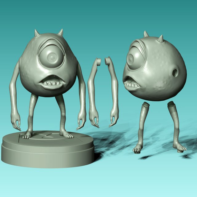 Mike Wazowski from Monsters Inc 3D Print Model in Monsters & Creatures ...