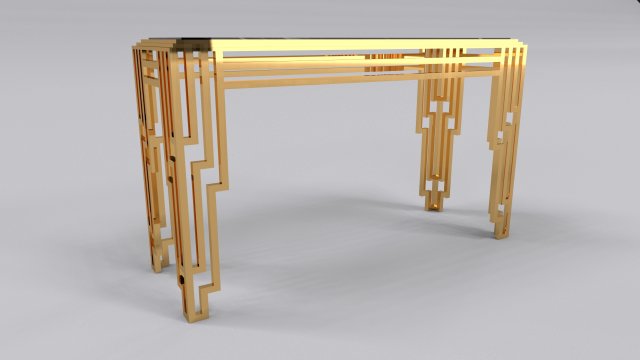 Console table stainless with marble black calacatta Free 3D Model in Table 3DExport