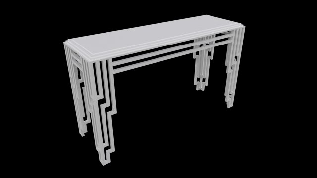 Console table stainless with marble black calacatta Free 3D Model in Table 3DExport