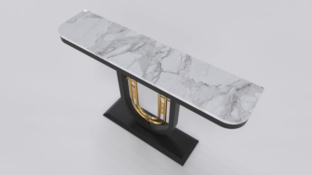Luxury console table gold and charcoal minimalist modern Free 3D Model in Desk 3DExport