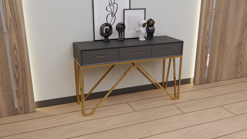 Console table minimalist with stainless legs Gratis Modelo 3D in Sala ...