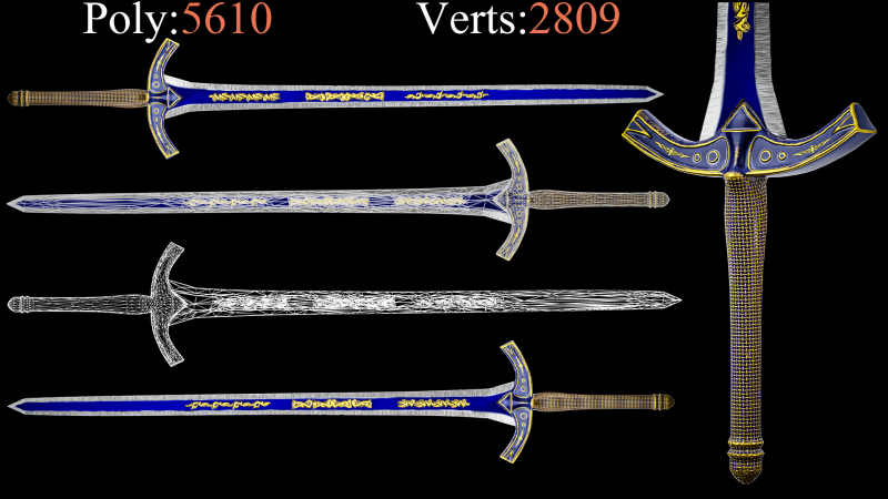 Game Ready Swords Low poly Vol 03 3D Model in Melee 3DExport