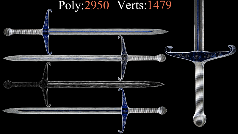 Game Ready Swords Low poly Vol 03 3D Model in Melee 3DExport