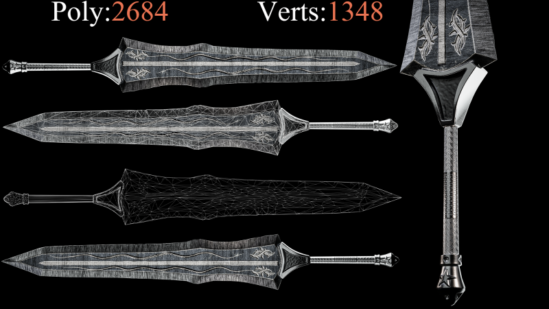 Game Ready Swords Low poly Vol 03 3D Model in Melee 3DExport