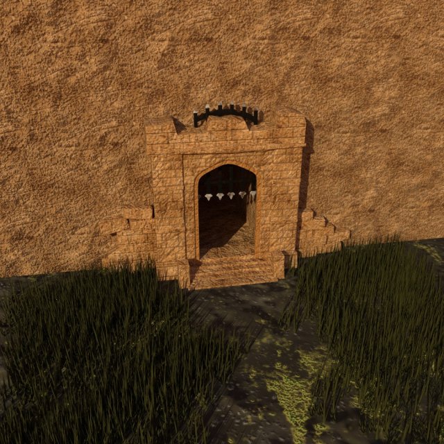 Ancient cave gate 3D Model in Fantasy 3DExport