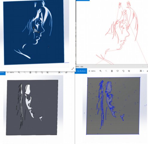 18 File DXF CNC g-code Industrial Laser Cut WOMANS FACE Vector Plasma ...