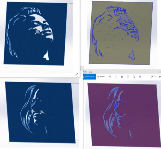 18 File DXF CNC g-code Industrial Laser Cut WOMANS FACE Vector Plasma ...