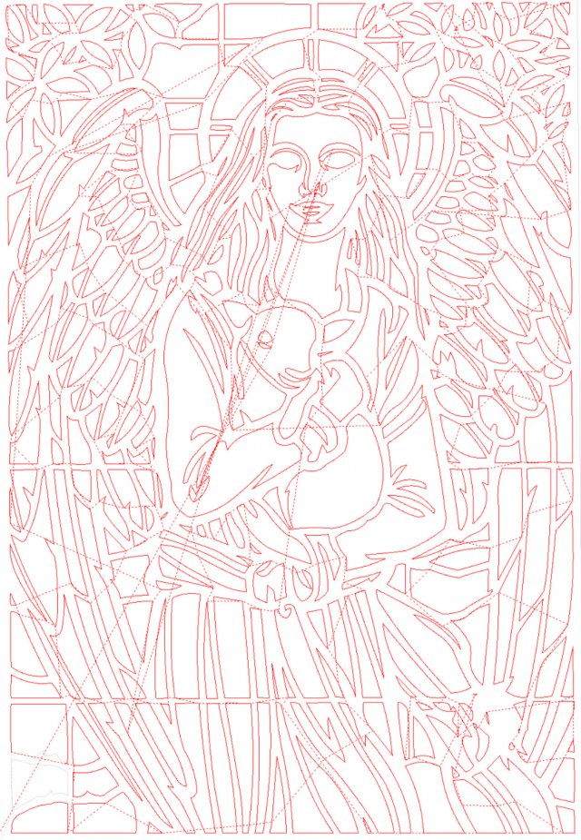 8 DXF File CNC g-code Industrial Laser Cut ANGEL Nr1 decorative PANEL ...